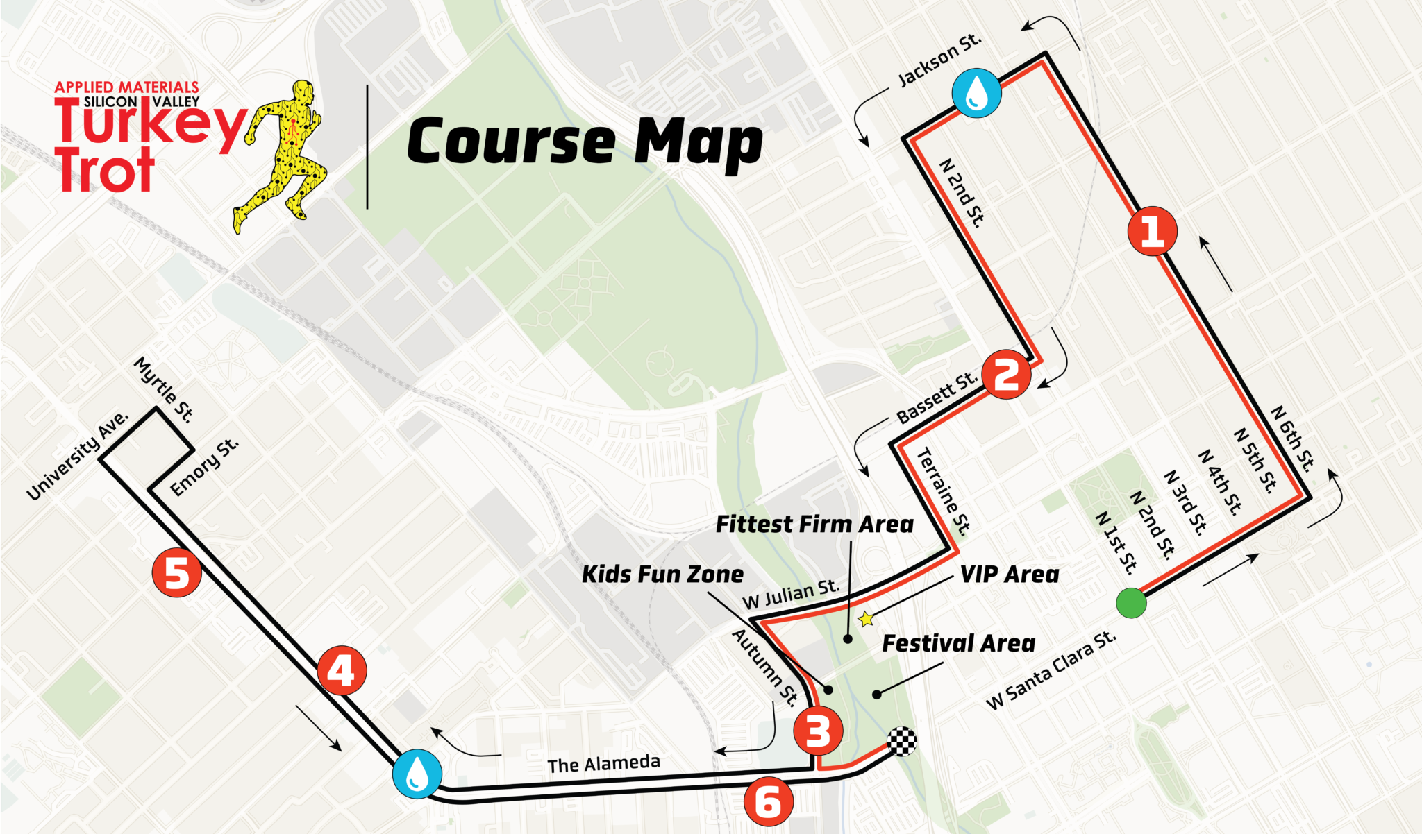 Course Map | Applied Materials Silicon Valley Turkey Trot